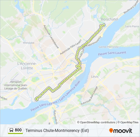 800 Route: Schedules, Stops & Maps - Terminus Chute-Montmorency (Est ...