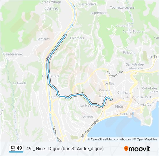 49 Itinéraire: Horaires, Arrêts & Plan - (mis à jour)