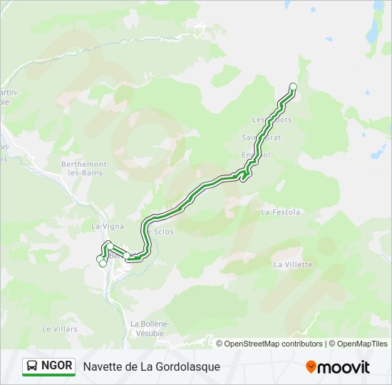 NGOR Itinéraire: Horaires, Arrêts & Plan - La Gordolasque (mis à jour)