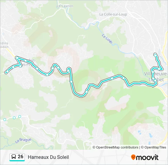 26 Route: Schedules, Stops & Maps - Hameaux Du Soleil (Updated)