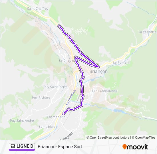 LIGNE D Itinéraire: Horaires, Arrêts & Plan - Briancon- Espace Sud (mis ...