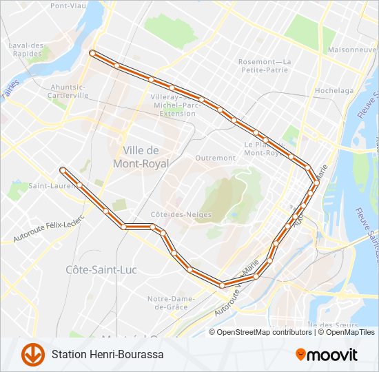 ligne 2 orange Route: Schedules, Stops & Maps - Station Henri-Bourassa ...