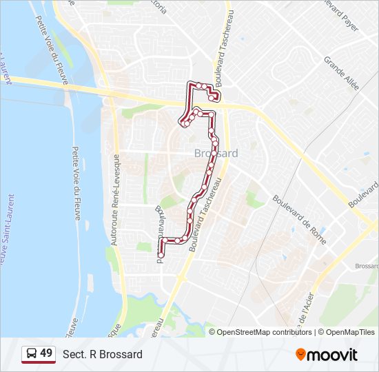49 Route: Schedules, Stops & Maps - Sect. R Brossard (Updated)