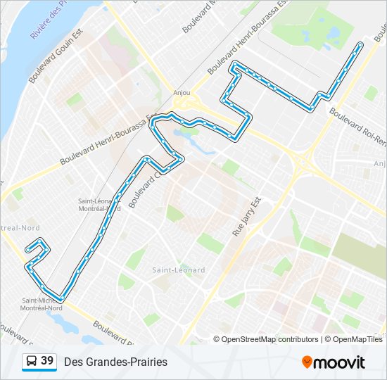 39 Itinéraire: Horaires, Arrêts & Plan - 39-E (mis à jour)
