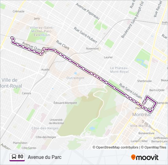 80 Itinéraire: Horaires, Arrêts & Plan - Sud (mis à jour)
