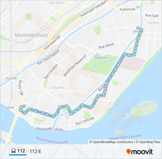 112 Itinéraire: Horaires, Arrêts & Plan - 112-E (mis à jour)