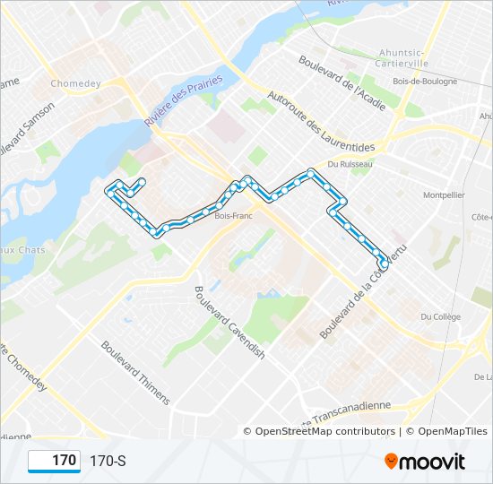170 Itinéraire: Horaires, Arrêts & Plan - Sud (mis à jour)