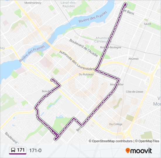 171 Itinéraire: Horaires, Arrêts & Plan - 171-O (mis à jour)