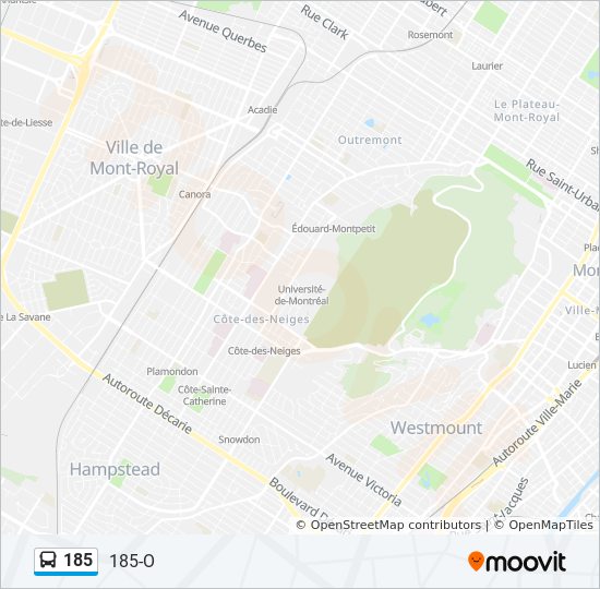 185 Itinéraire: Horaires, Arrêts & Plan - 185-O (mis à jour)
