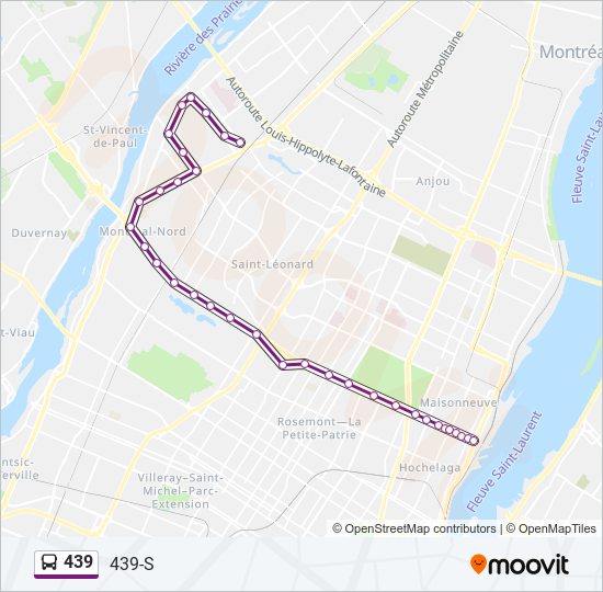 439 Itinéraire: Horaires, Arrêts & Plan - 439-S (mis à jour)