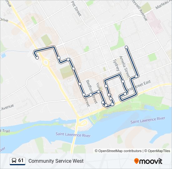 61 Route: Schedules, Stops & Maps - Community Service West (Updated)