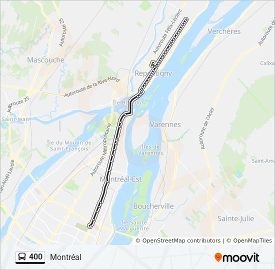 400 Itinéraire: Horaires, Arrêts & Plan - Montréal (mis à jour)