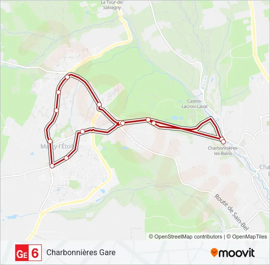 Línea GE6: horarios, paradas y mapas - Charbonnières Gare (Actualizado)