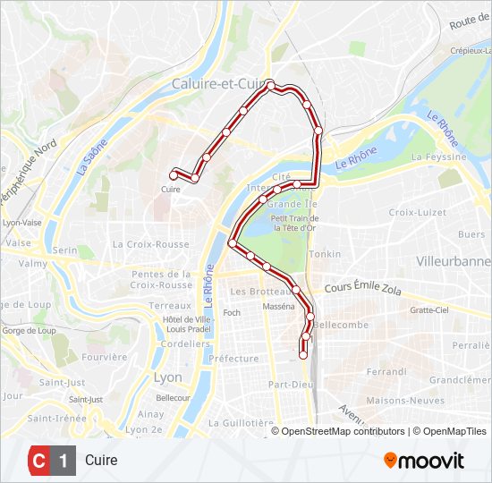 c1 Itinéraire: Horaires, Arrêts & Plan - Cuire (mis à jour)