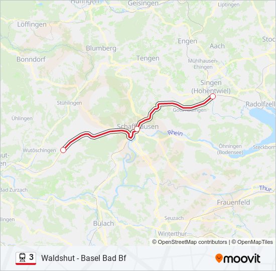 3 Itinéraire: Horaires, Arrêts & Plan - Erzingen (Baden)‎→Singen ...