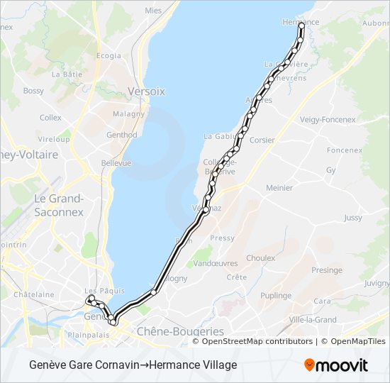e Route: Schedules, Stops & Maps - Genève Gare Cornavin‎→Hermance ...