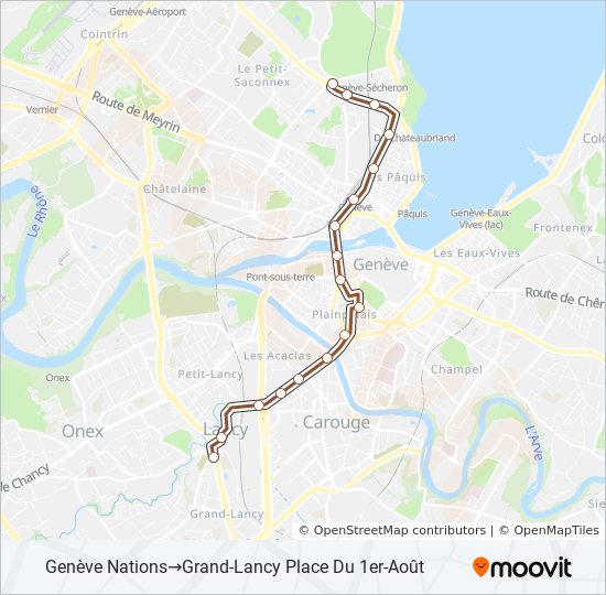15 Itinéraire: Horaires, Arrêts & Plan - Genève Nations‎→Grand-Lancy ...