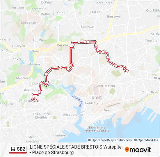 Línea SB2: horarios, paradas y mapas - Navette Cav Blanche (Actualizado)