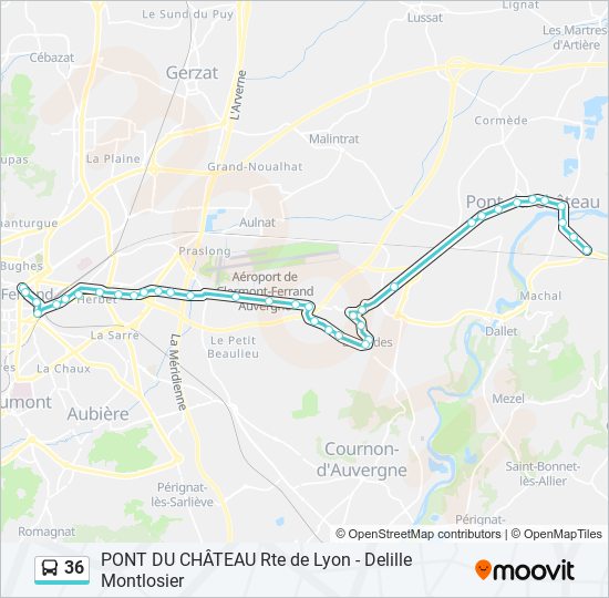 36 Itinéraire: Horaires, Arrêts & Plan - Delille Via Lempdes (mis à jour)