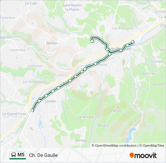m5 Itinéraire: Horaires, Arrêts & Plan - Ch. De Gaulle (mis à jour)