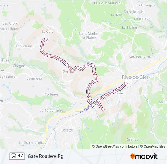 47 Itinéraire: Horaires, Arrêts & Plan - Gare Routiere Rg (mis à jour)
