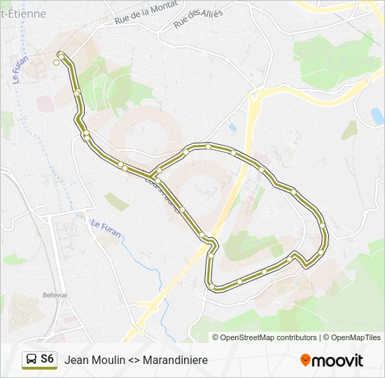S6 Itinéraire: Horaires, Arrêts & Plan - Marandiniere (mis à jour)