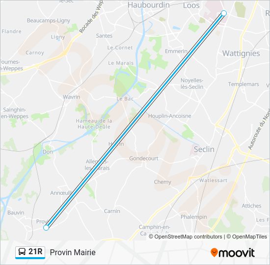 21r Route: Schedules, Stops & Maps - Provin Mairie (Updated)