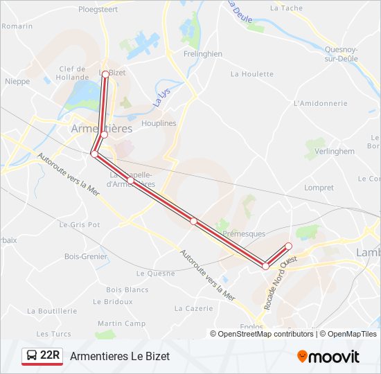22r Route: Schedules, Stops & Maps - Armentieres Le Bizet (Updated)