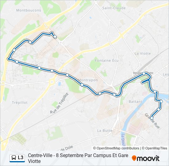 l3 Itinéraire: Horaires, Arrêts & Plan - Centre-Ville - 8 Septembre Par ...