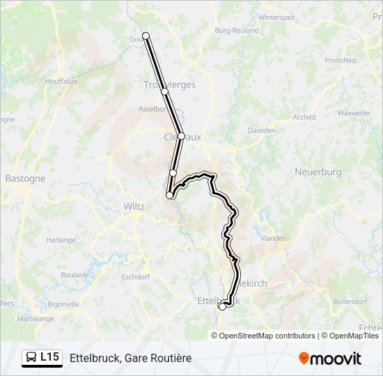 L15 Itinéraire: Horaires, Arrêts & Plan - Ettelbruck, Gare Routière ...