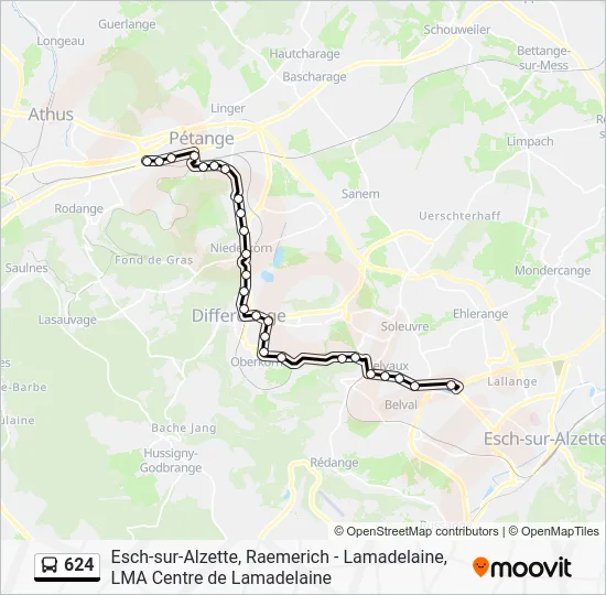 624 Route: Schedules, Stops & Maps - Lamadelaine, Lma Centre De ...