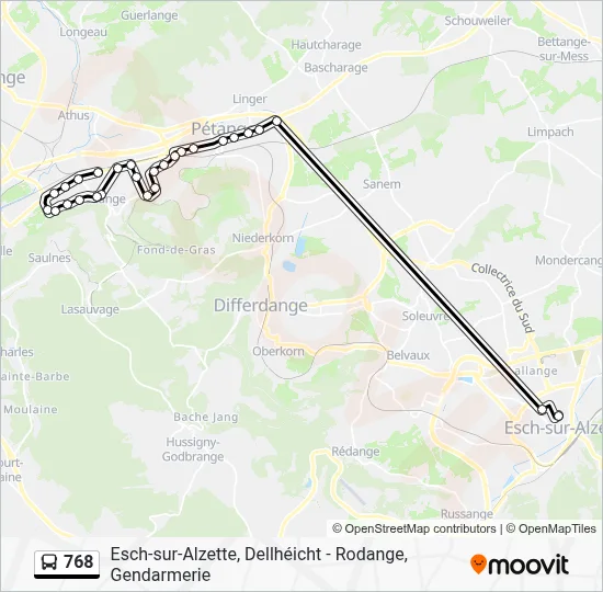 768 Route: Schedules, Stops & Maps - Rodange, Gendarmerie (Updated)
