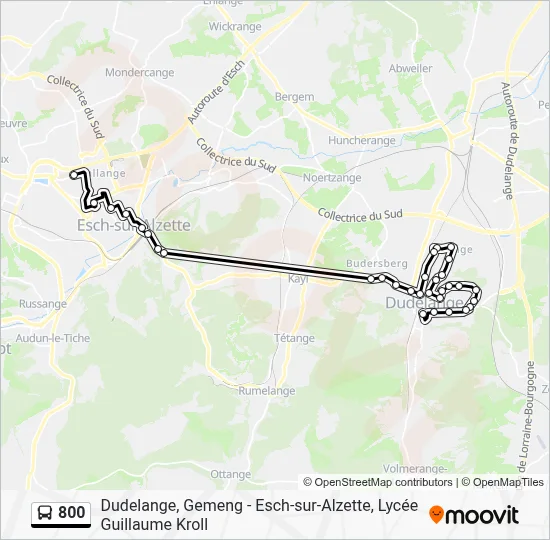 800 Route: Schedules, Stops & Maps - Esch-Sur-Alzette, Lycée Guillaume ...