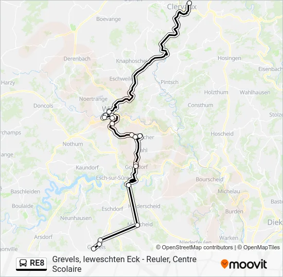 RE8 Route: Schedules, Stops & Maps - Reuler, Centre Scolaire (Updated)