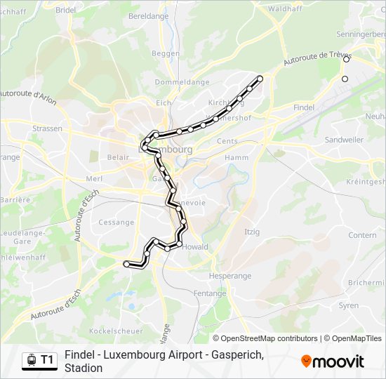 t1 Route: Schedules, Stops & Maps - Gasperich, Stadion (Updated)