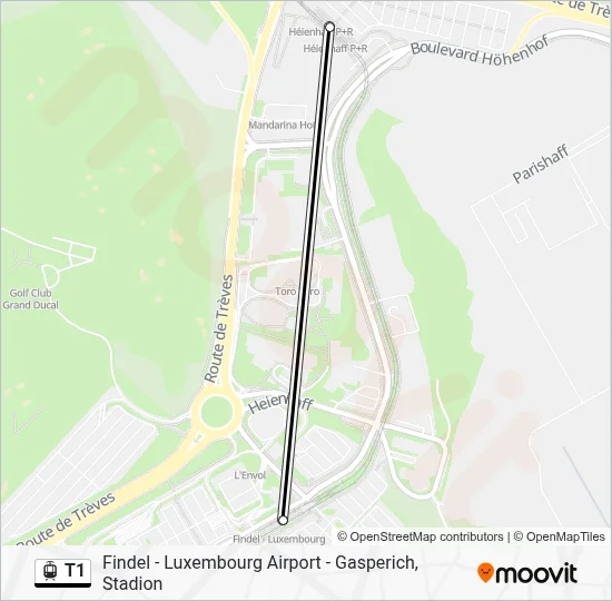 T1 Route: Schedules, Stops & Maps - Findel - Luxembourg Airport (Updated)