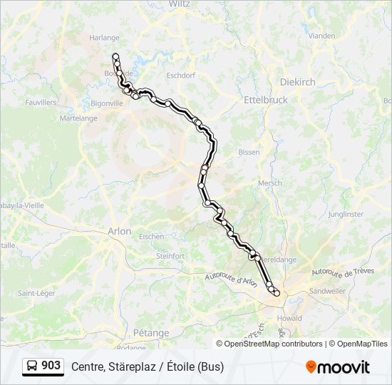 903 Route: Schedules, Stops & Maps - Centre, Stäreplaz / Étoile (Bus ...