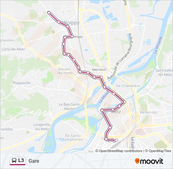 l3 Itinéraire: Horaires, Arrêts & Plan - Gare (mis à jour)