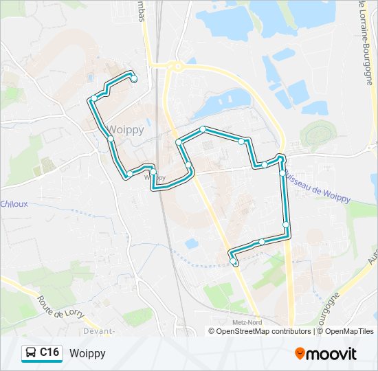 c16 Itinéraire: Horaires, Arrêts & Plan - Woippy (mis à jour)