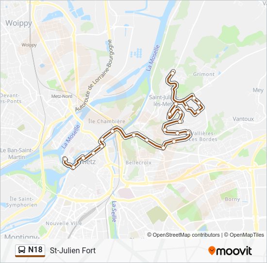 N18 Itinéraire: Horaires, Arrêts & Plan - St-Julien Fort (mis à jour)