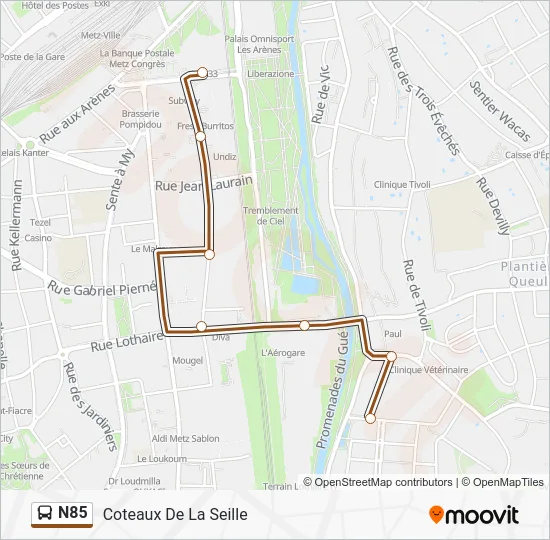 Línea N85: horarios, paradas y mapas - Centre Pompidou Metz (Actualizado)