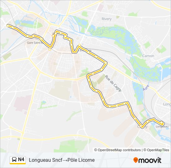 n4 Route: Schedules, Stops & Maps - Longueau Sncf‎→Pôle Licorne (Updated)
