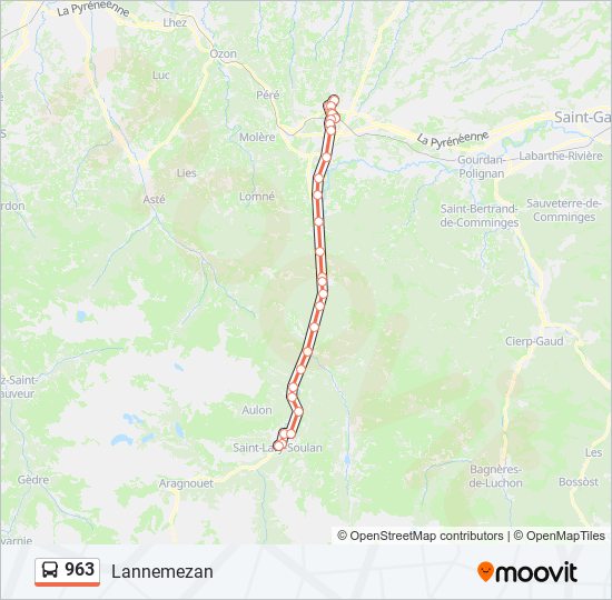 963 Route: Schedules, Stops & Maps - Lannemezan (Updated)
