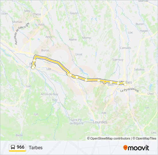 966 Route: Schedules, Stops & Maps - Tarbes (Updated)
