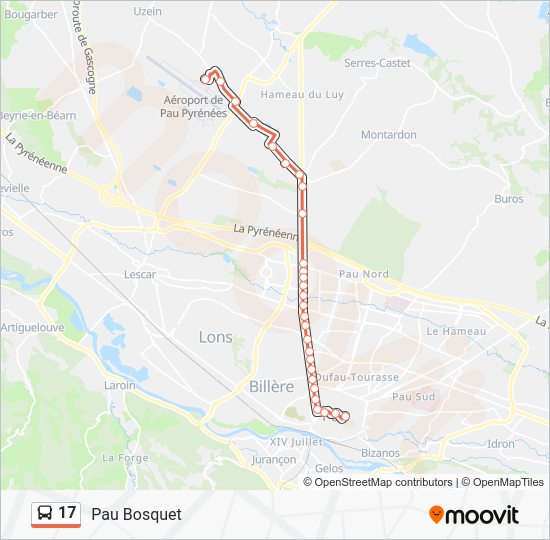 17 Route: Schedules, Stops & Maps - Pau Bosquet (Updated)
