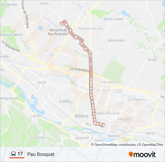 17 Route: Schedules, Stops & Maps - Pau Bosquet (Updated)