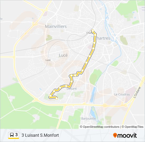 3 Route: Schedules, Stops & Maps - 3 Luisant S.Monfort (Updated)
