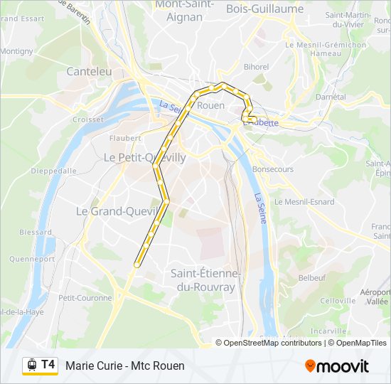t4 Itinéraire: Horaires, Arrêts & Plan - Marie Curie - Mtc Rouen (mis à ...