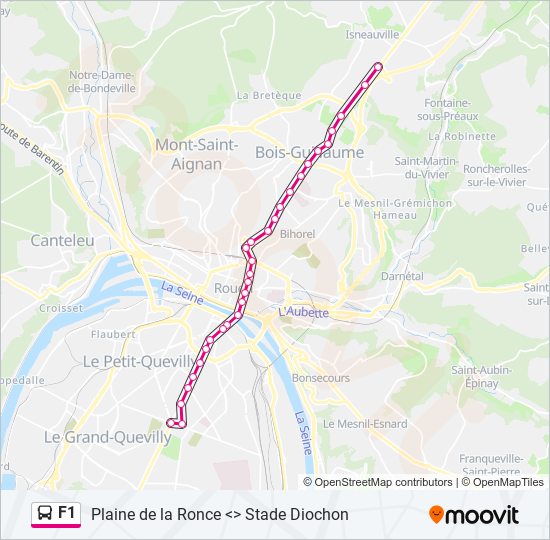 f1 Itinéraire: Horaires, Arrêts & Plan - Plaine De La Ronce Isneauville ...