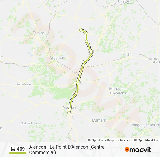 409 Itinéraire: Horaires, Arrêts & Plan - Alencon - Le Point D'Alencon ...